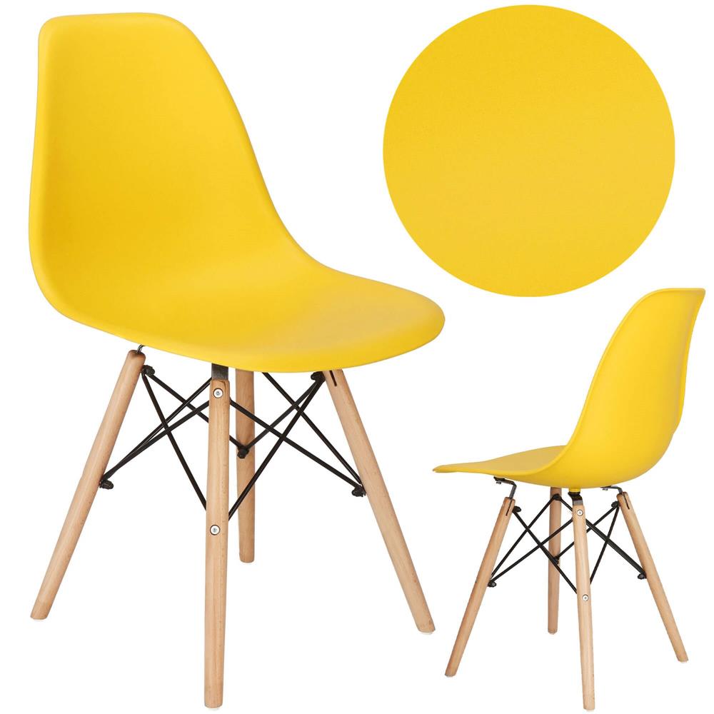 Scaun dining Scandinav pentru bucatarie, 38x42x82cm, galben - eMAG.ro