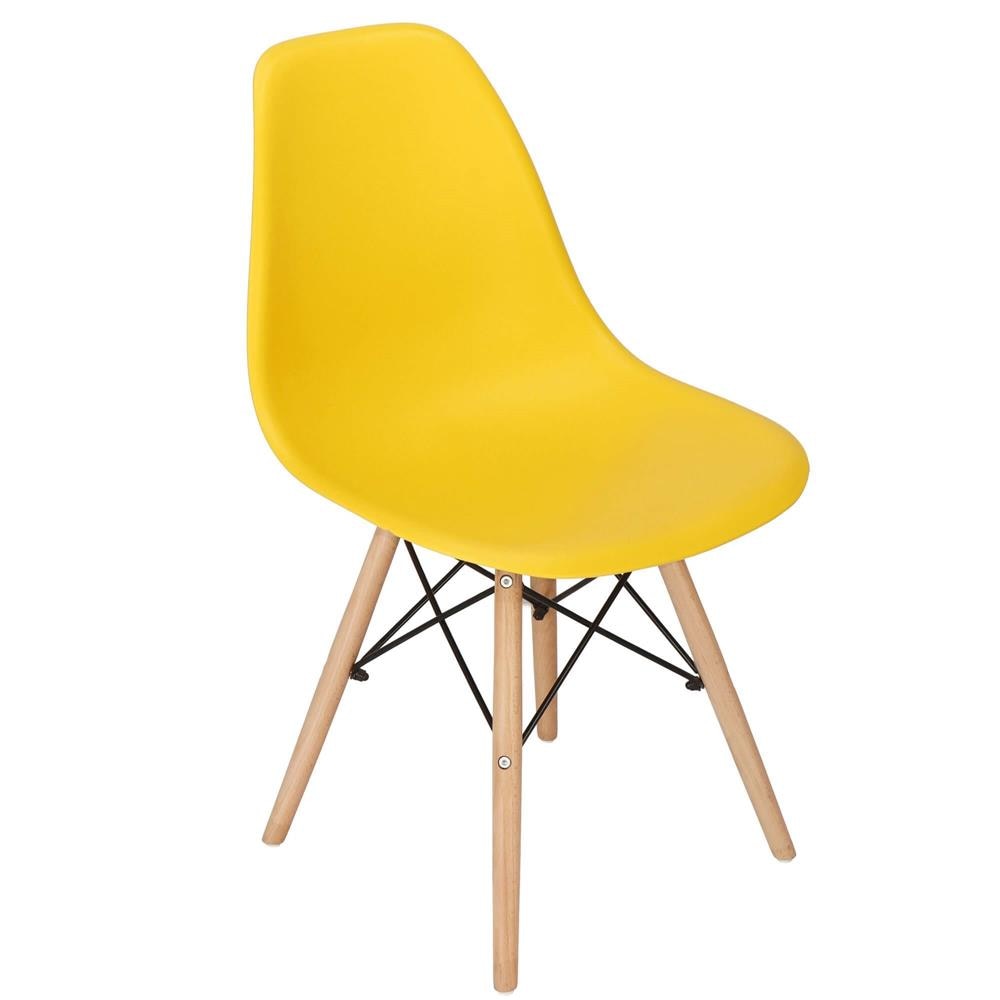 Set 4 scaune dining Scandinav pentru bucatarie, 38x42x82cm, galben ...