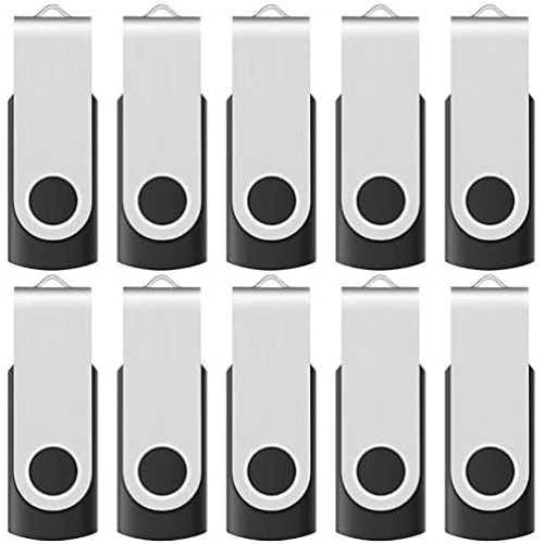 Set de 10 stick-uri de memorie, Jormftte, USB, 16 GB, Argintiu/Negru ...