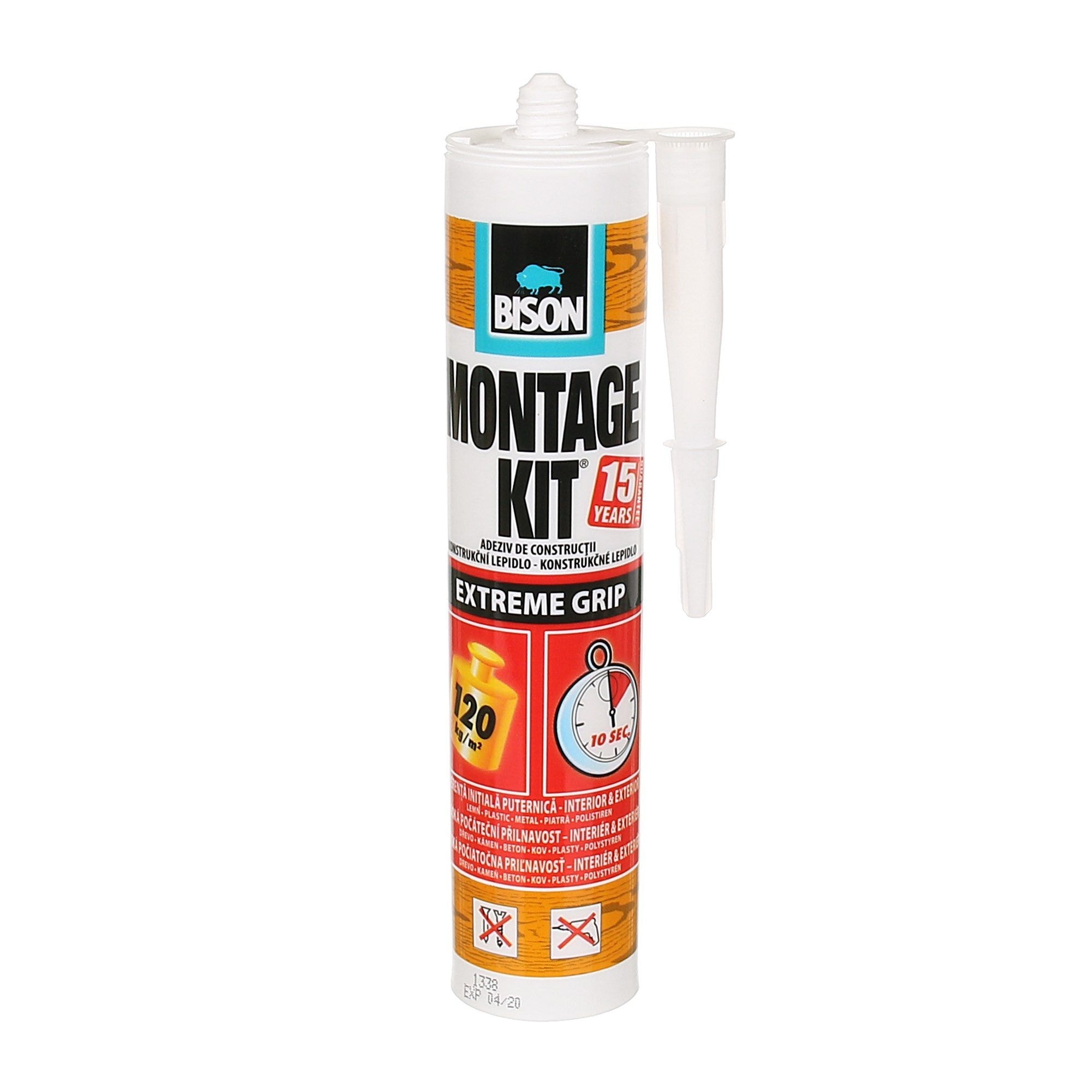 Adeziv Bison Montage Kit Extreme Grip, de asamblare si montaj, 370 g, alb - eMAG.ro