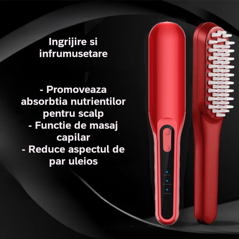 Perie de par electrica cu functie de masaj capilar, pentru ingrijirea ...