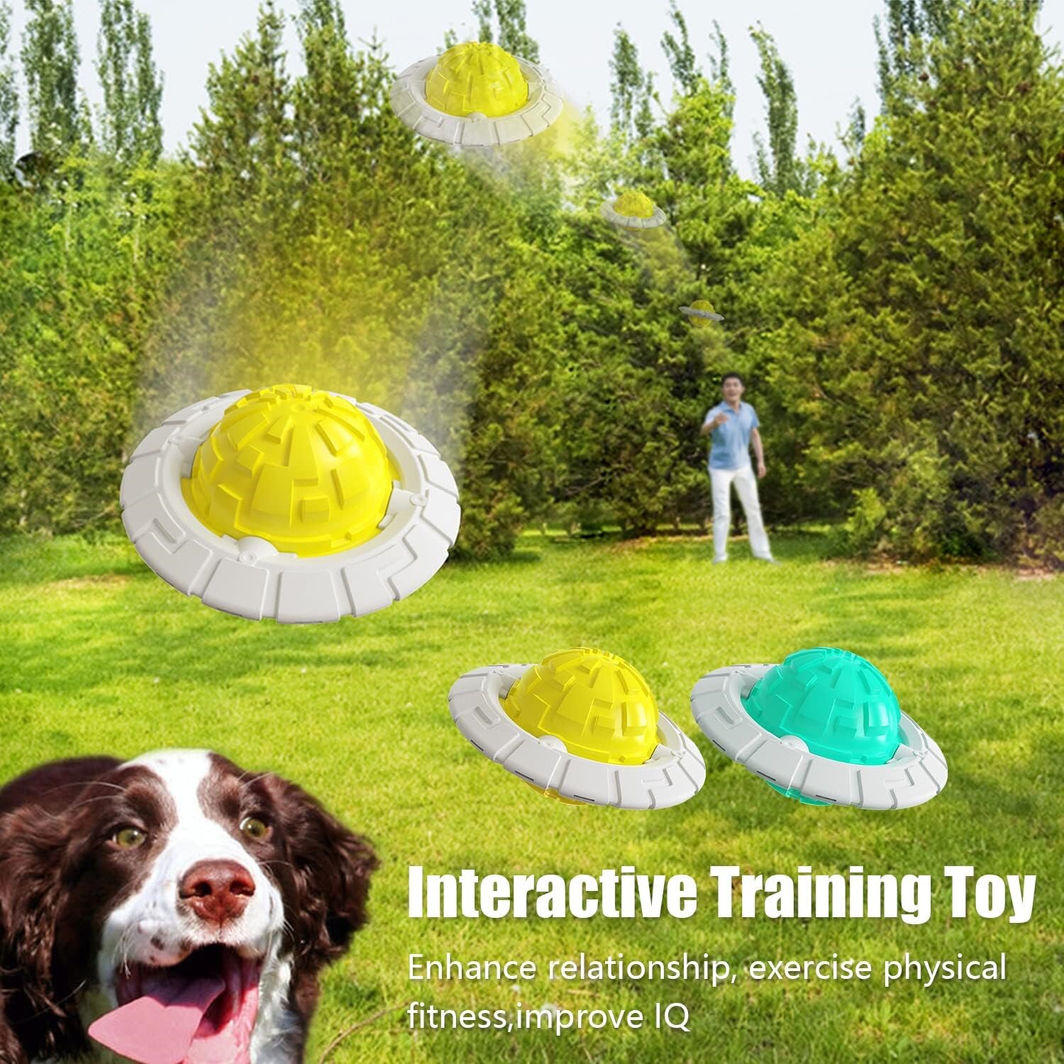 MorFansi играчка за кучета, със звук, Interactive Chase Training, Жълта ...