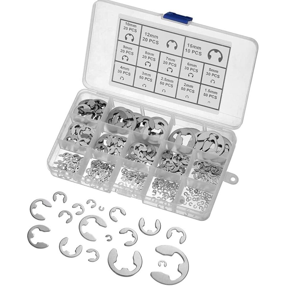 Set 400 inele de fixare, 1.5-15 mm, Inox, Argintiu - eMAG.ro