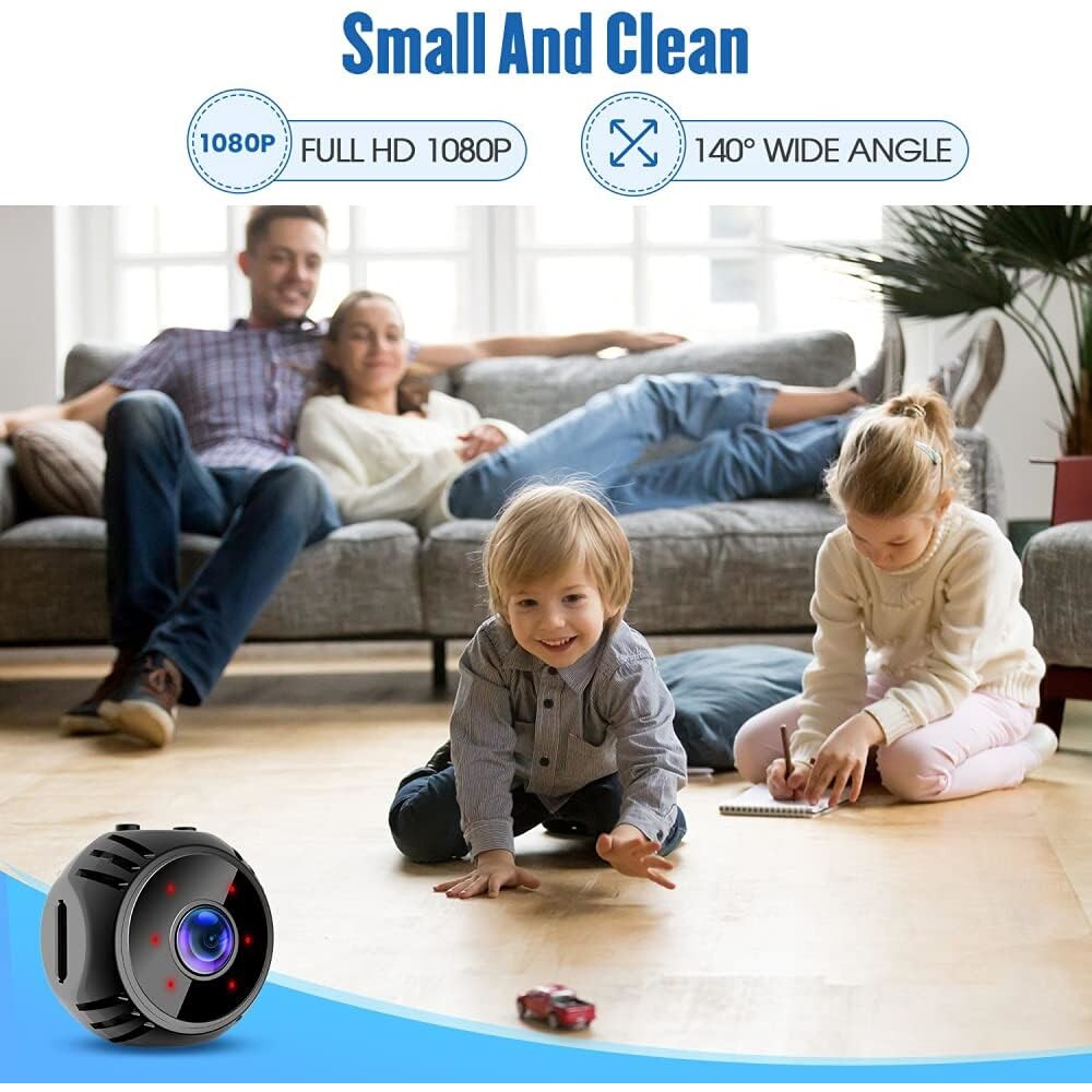 Mini camera spion, 1080P, Compatibil cu Android/iOS, 28 mm, Negru - eMAG.ro
