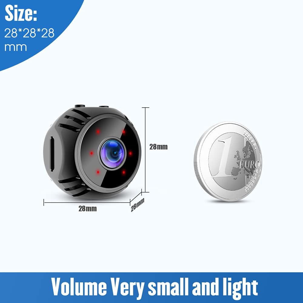 Mini camera spion, 1080P, Compatibil cu Android/iOS, 28 mm, Negru - eMAG.ro