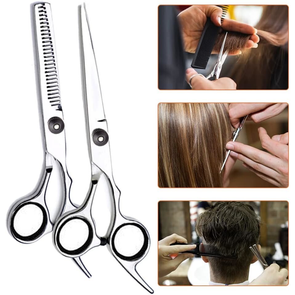 Set barber complet Ardette, BarberBox, 15 piese, cu foarfeca tuns filat ...