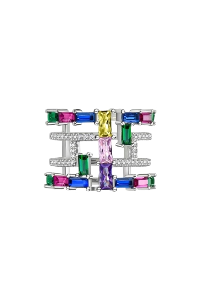 Inel lat argint colorat Glamour - eMAG.ro