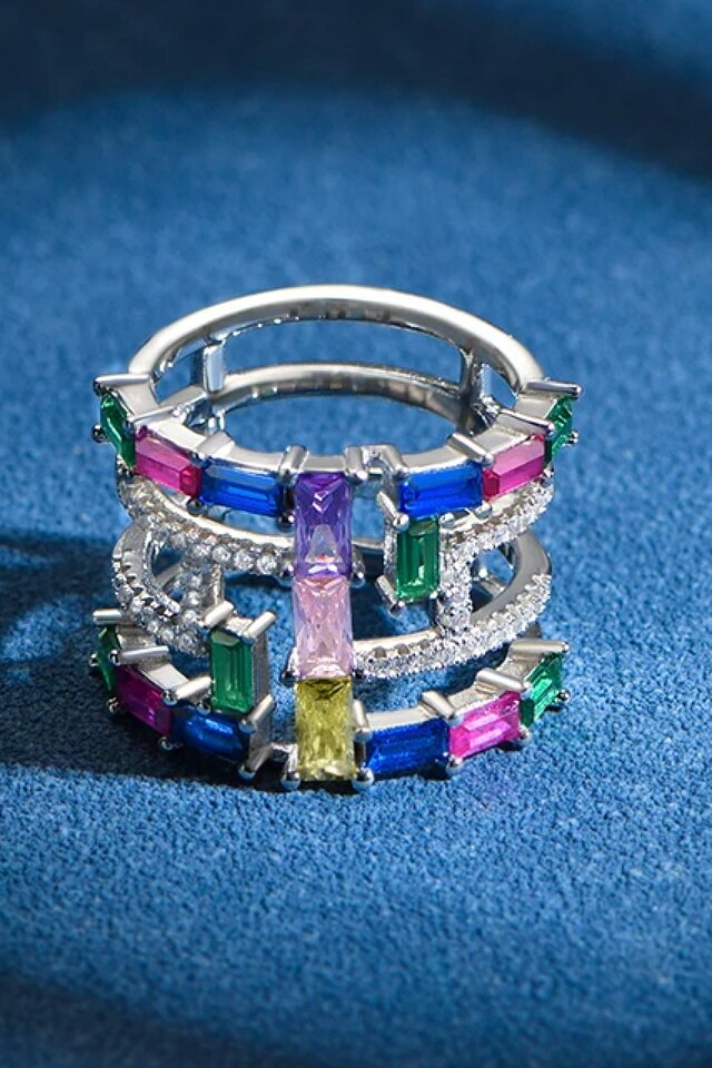Inel lat argint colorat Glamour - eMAG.ro