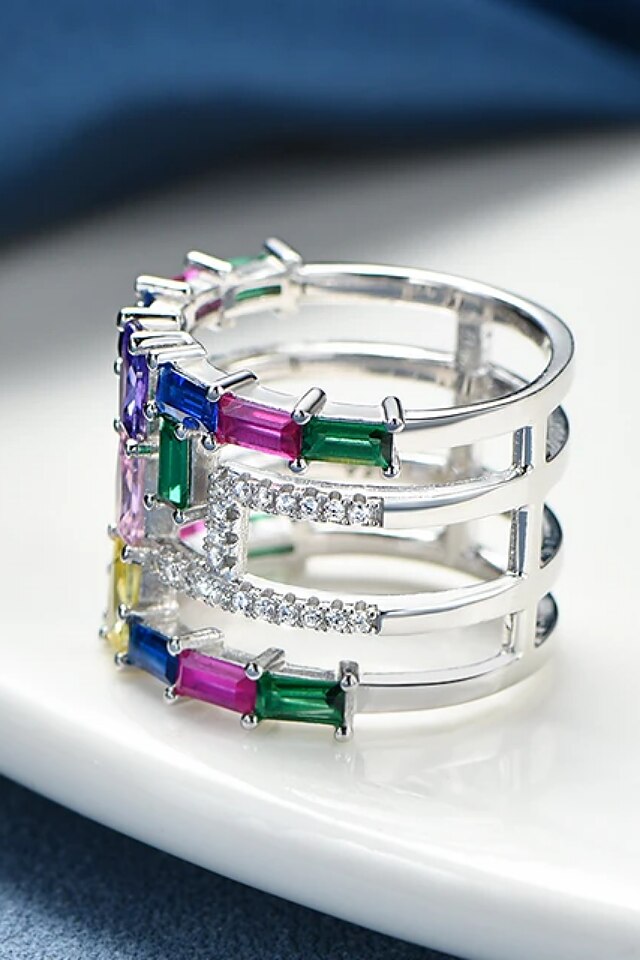 Inel lat argint colorat Glamour - eMAG.ro