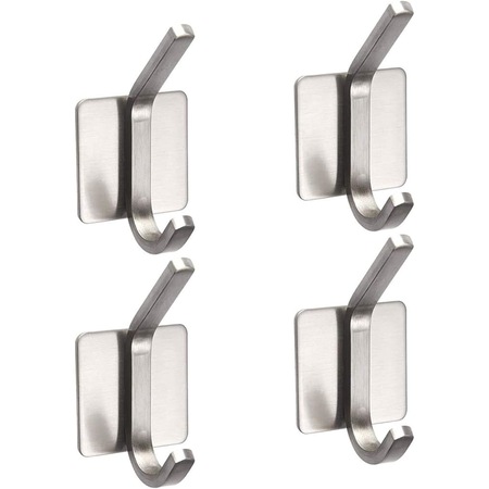 Set 4 carlige adezive, Sunmostar, Inox, 4.5x4x3cm, Argintiu - eMAG.ro
