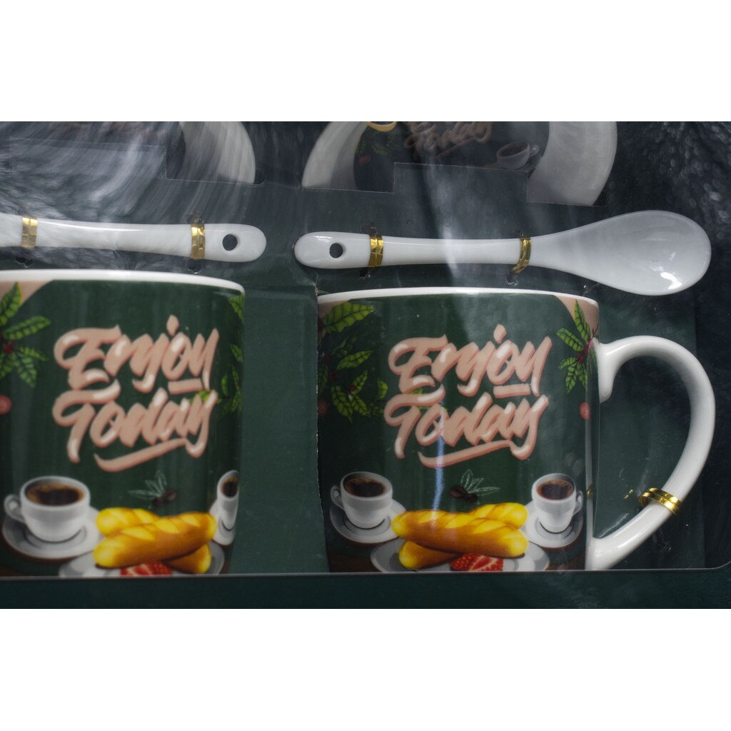 Set cani cafea de 2 persoane, Enjoy Today, Portelan, 300 ml - eMAG.ro