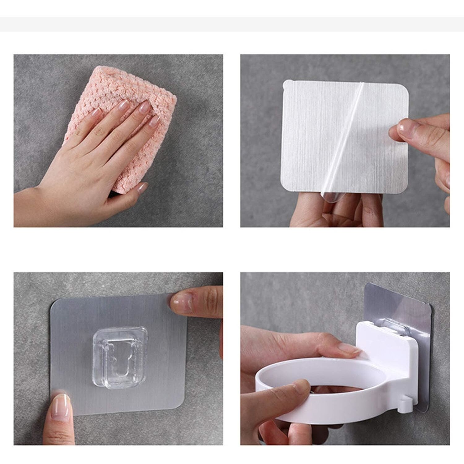 Set 3 suporturi pentru uscator par, Plastic, Alb/Argintiu - eMAG.ro