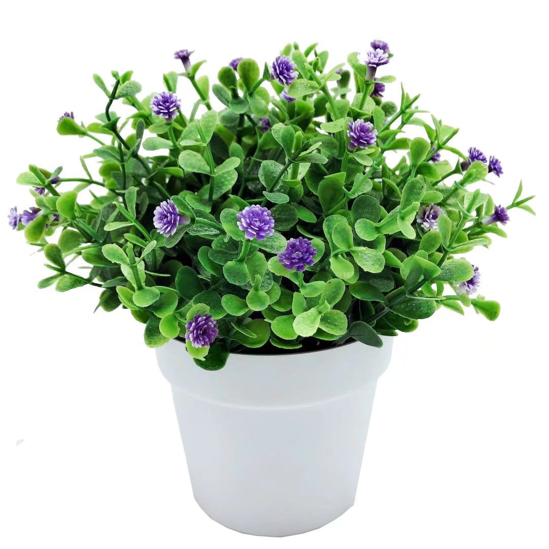 Planta artificiala cu ghiveci, Plastic, Mov - eMAG.ro