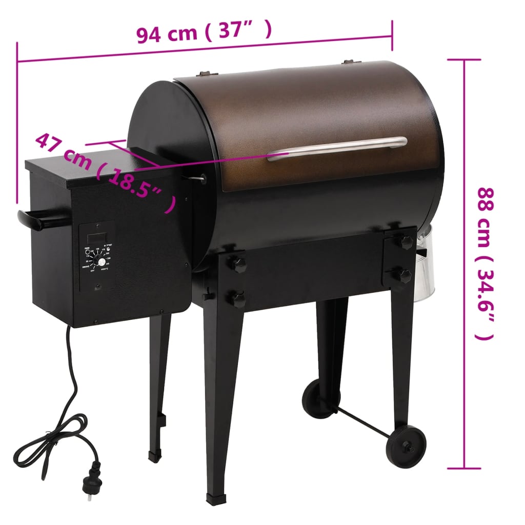 Gratar cu peleti, negru, 94 cm, fier 360067 - eMAG.ro