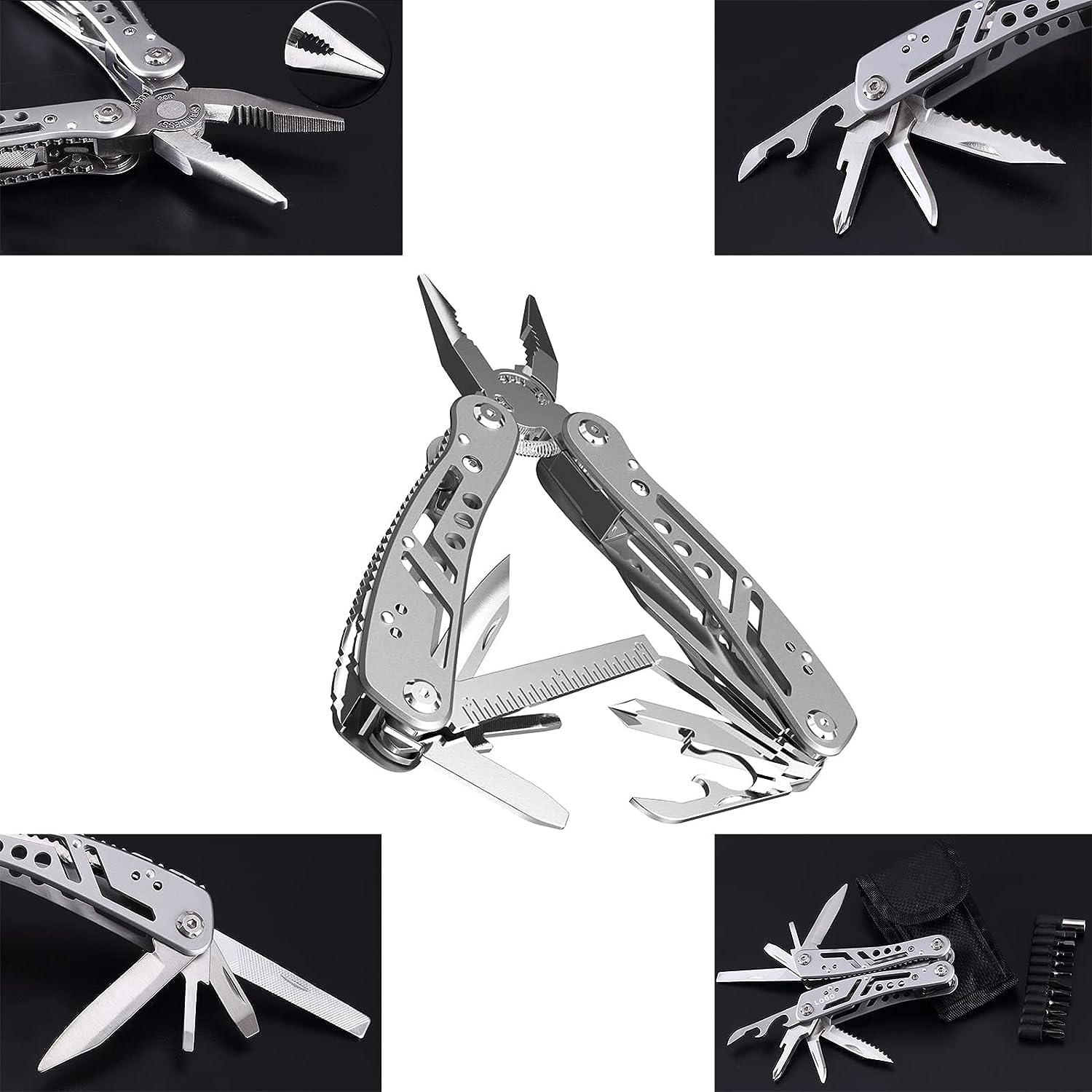 Многофункционални клещи 24 в 1, JENUOS®, сгъваеми, Неръждаема стомана ...