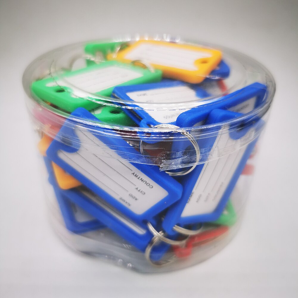 Set 36 brelocuri multicolore pentru chei, inscriptionabile pe ambele ...