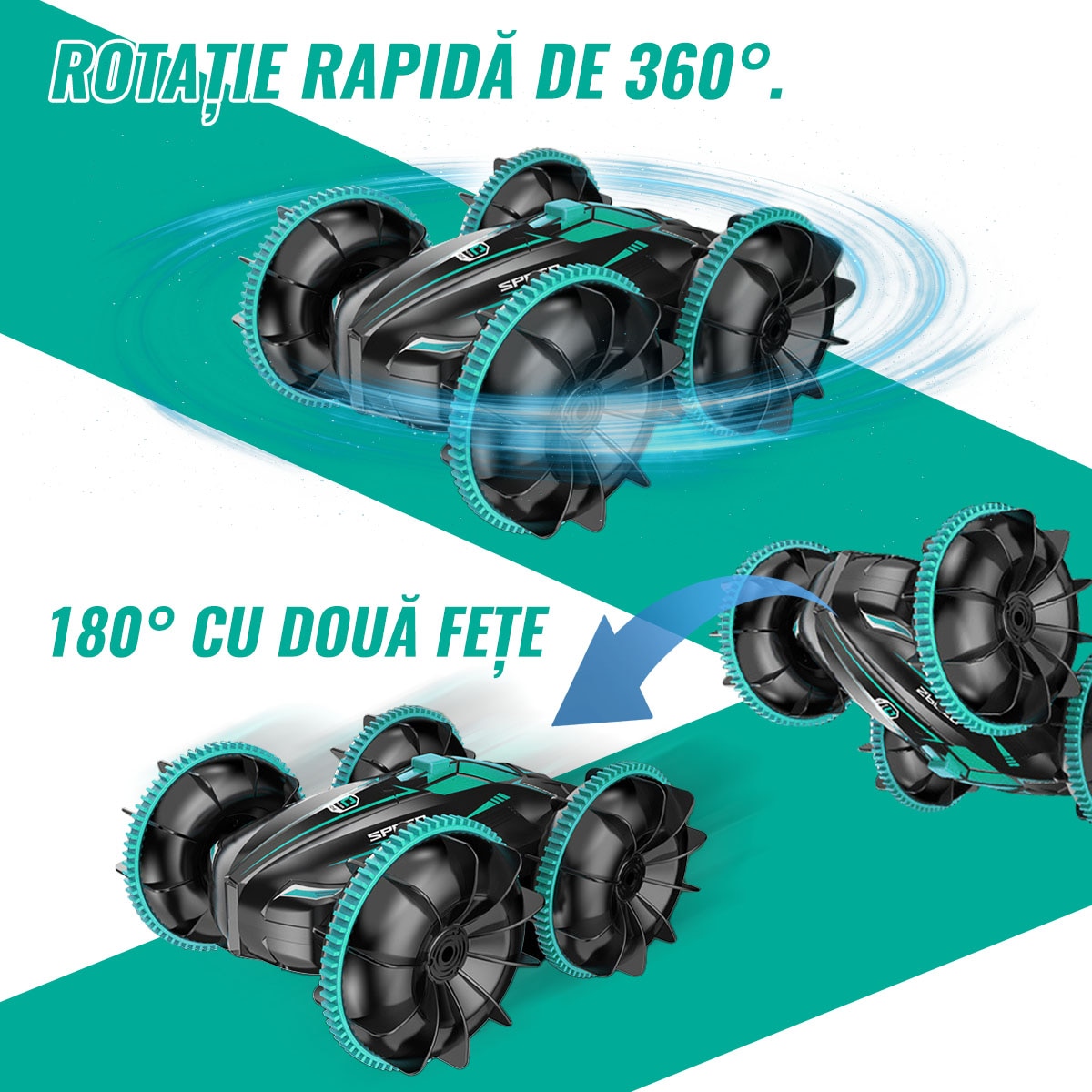 Masina cu telecomanda RC pentru apa si teren, SDLOGAL, 4WD, Amfibie ...