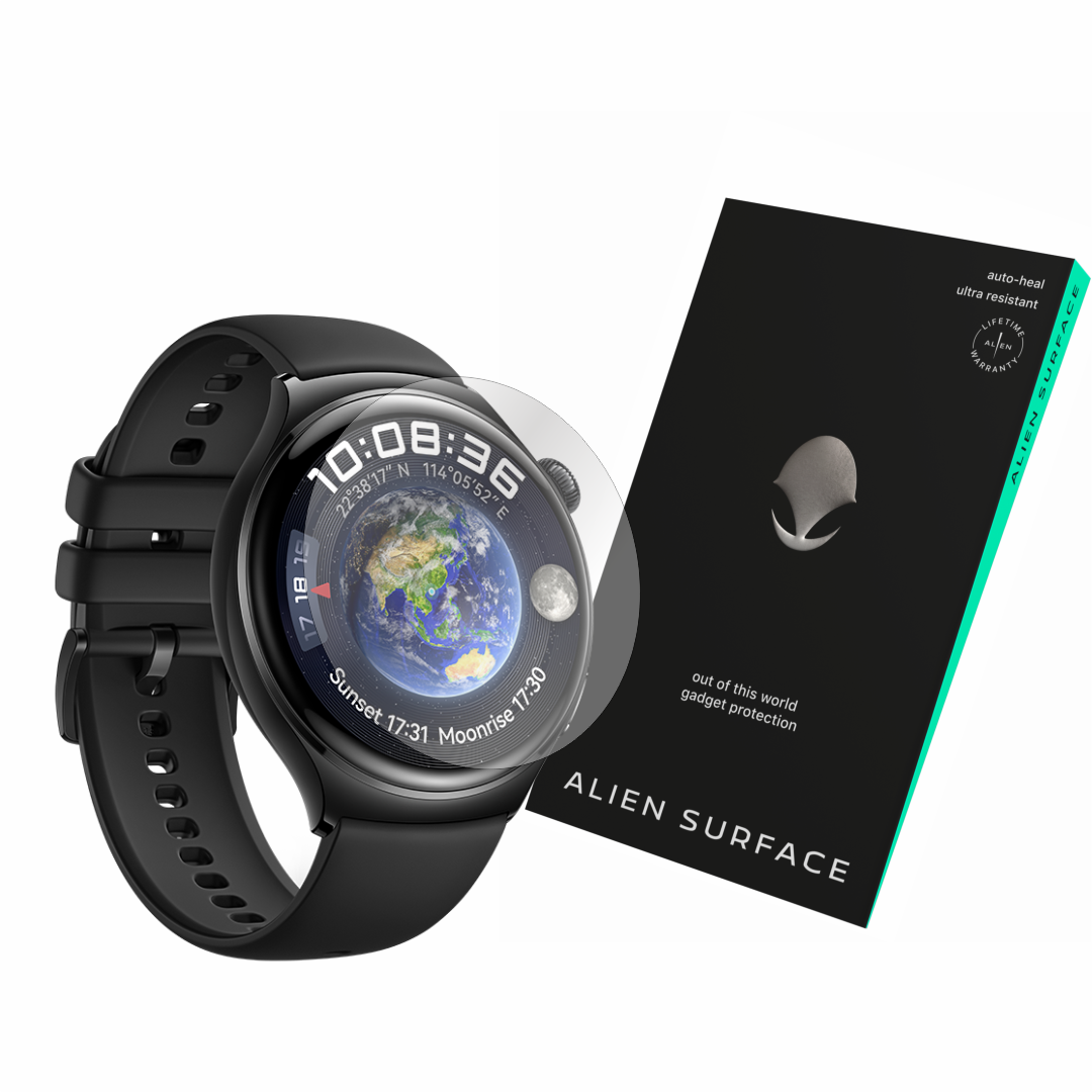 Защитно фолио, Huawei Watch 4, 46mm, Защита екран 1 с 2 резерви, Alien ...
