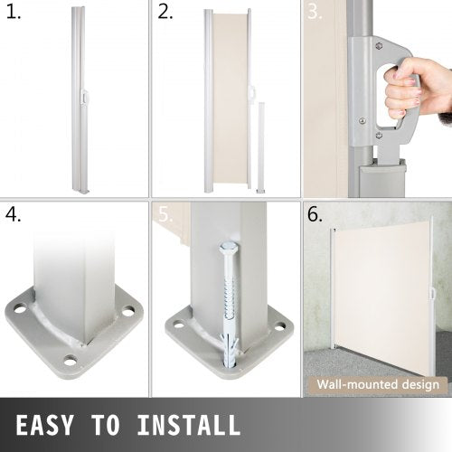 Perdea retractabila pentru terasa de culoare alb-crem, cu lungime de ...