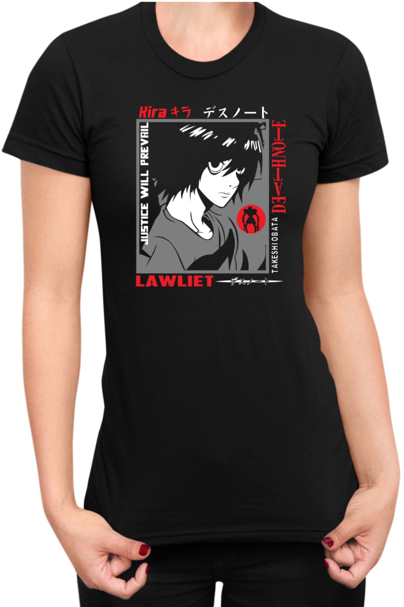 Női póló Japan Anime Manga Tralala Death Note Takeshi Obata, Fekete, M ...