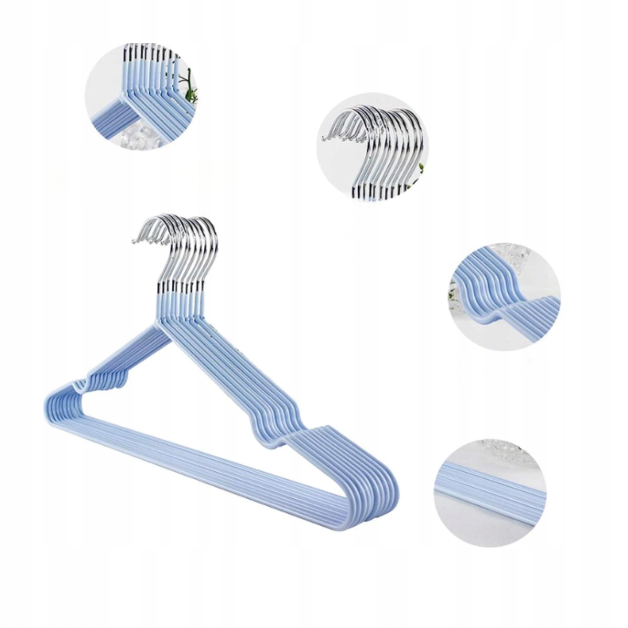 Set 20 umerase pentru haine de copii din PVC, Albastru, 30 cm - eMAG.ro