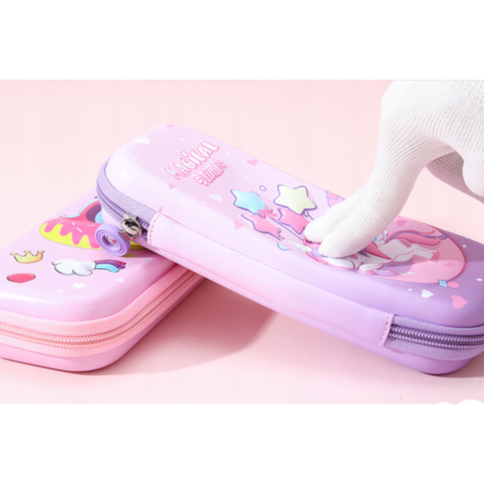 Penar pentru fete cu grafica unicorn din metal/impermeabil, Lukoss, Mov ...