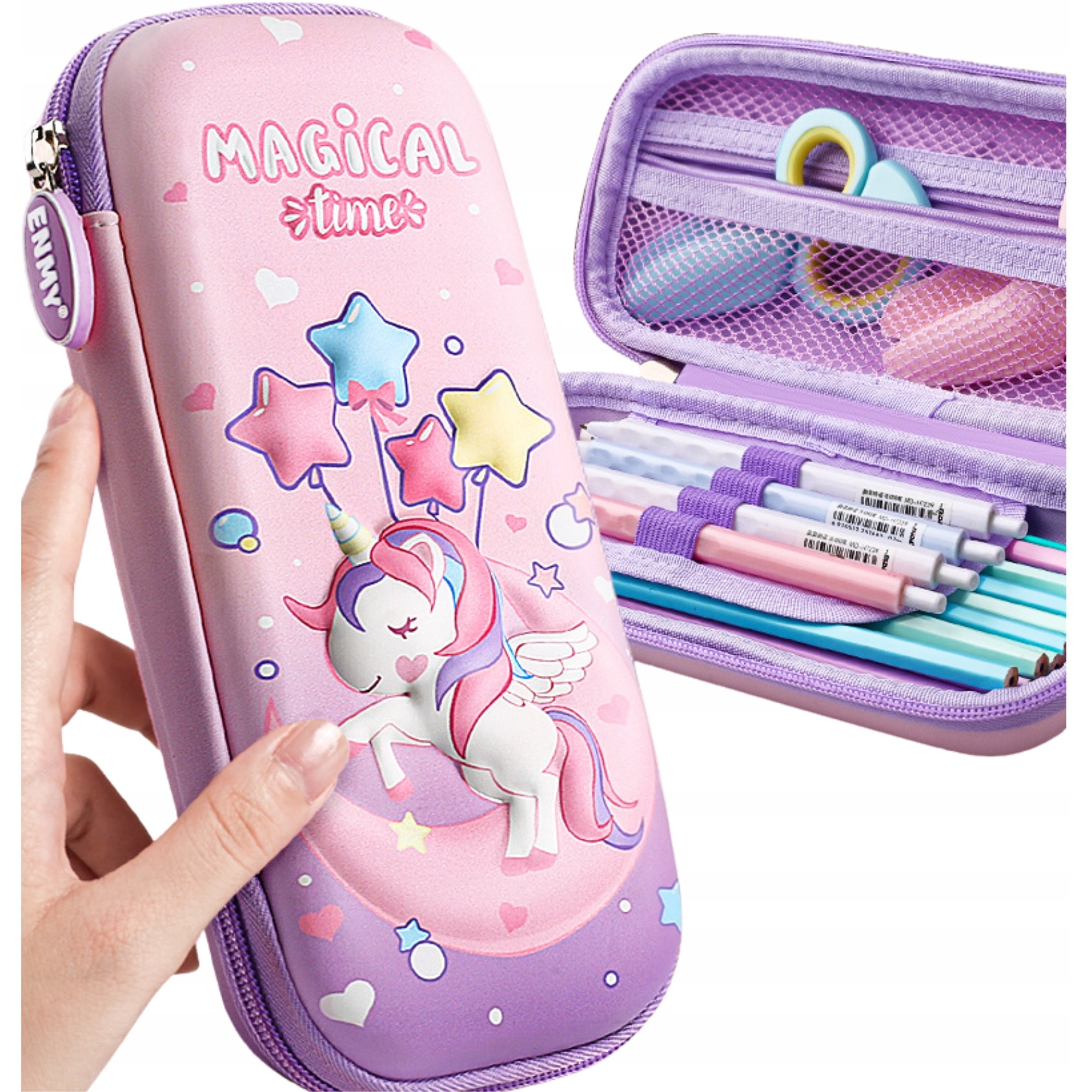 Penar pentru fete cu grafica unicorn din metal/impermeabil, Lukoss, Mov ...