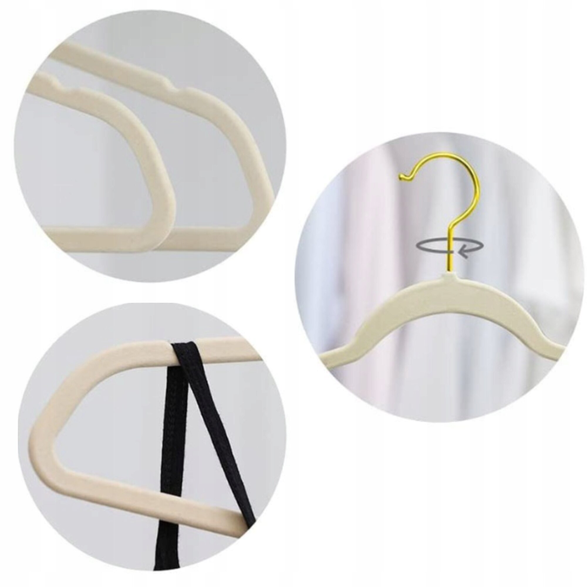 Set 20 umerase pentru haine din PVC, Bej/Auriu, 45 cm - eMAG.ro