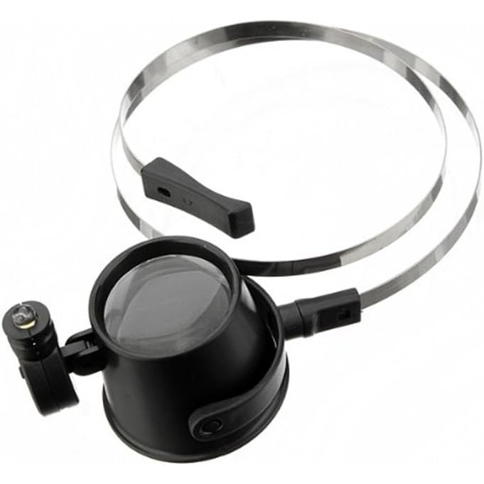 Lupa profesionala reparatii bijuterii, ABS, Marire 15x, LED, Negru ...