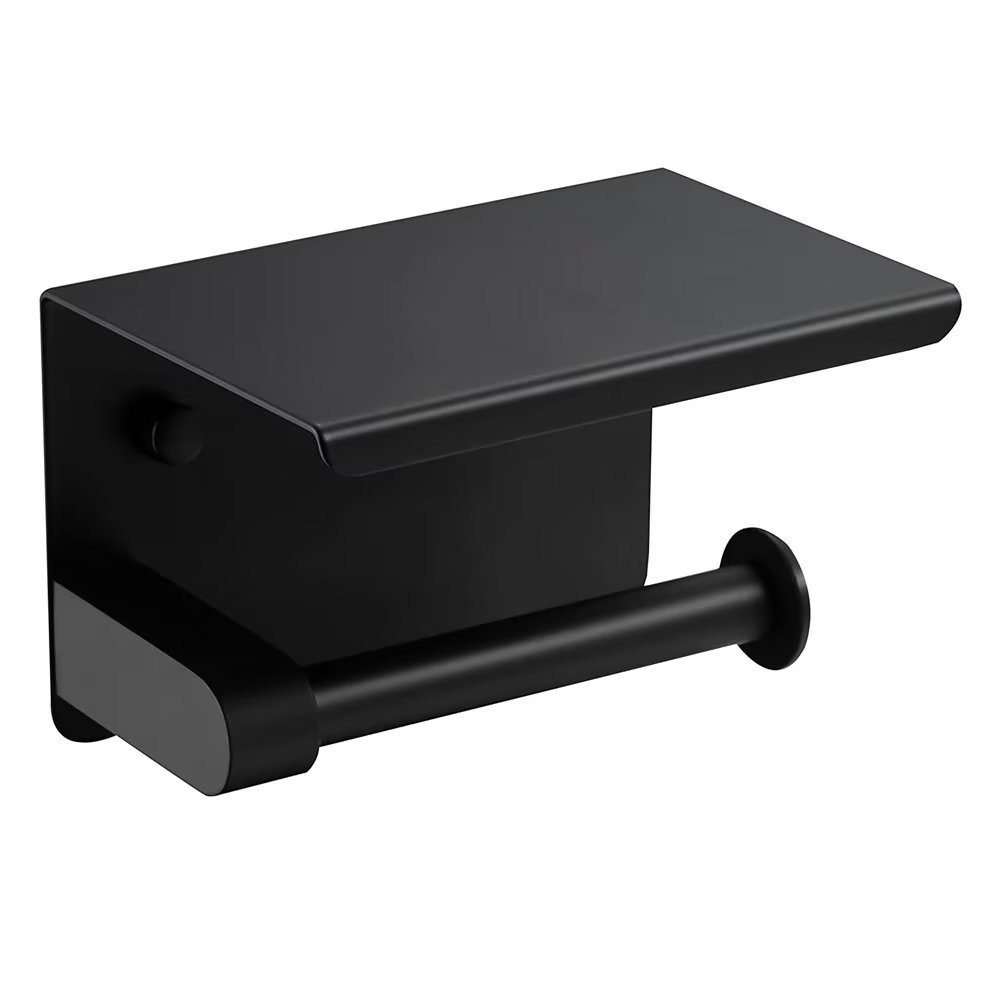Suport pentru hartie igienica, Inox, 14x10x10cm, Negru - eMAG.ro