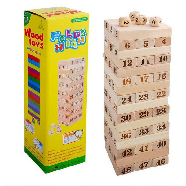 Joc Jenga din lemn, 7.5x2.5x1.5cm, 48 Piese - eMAG.ro