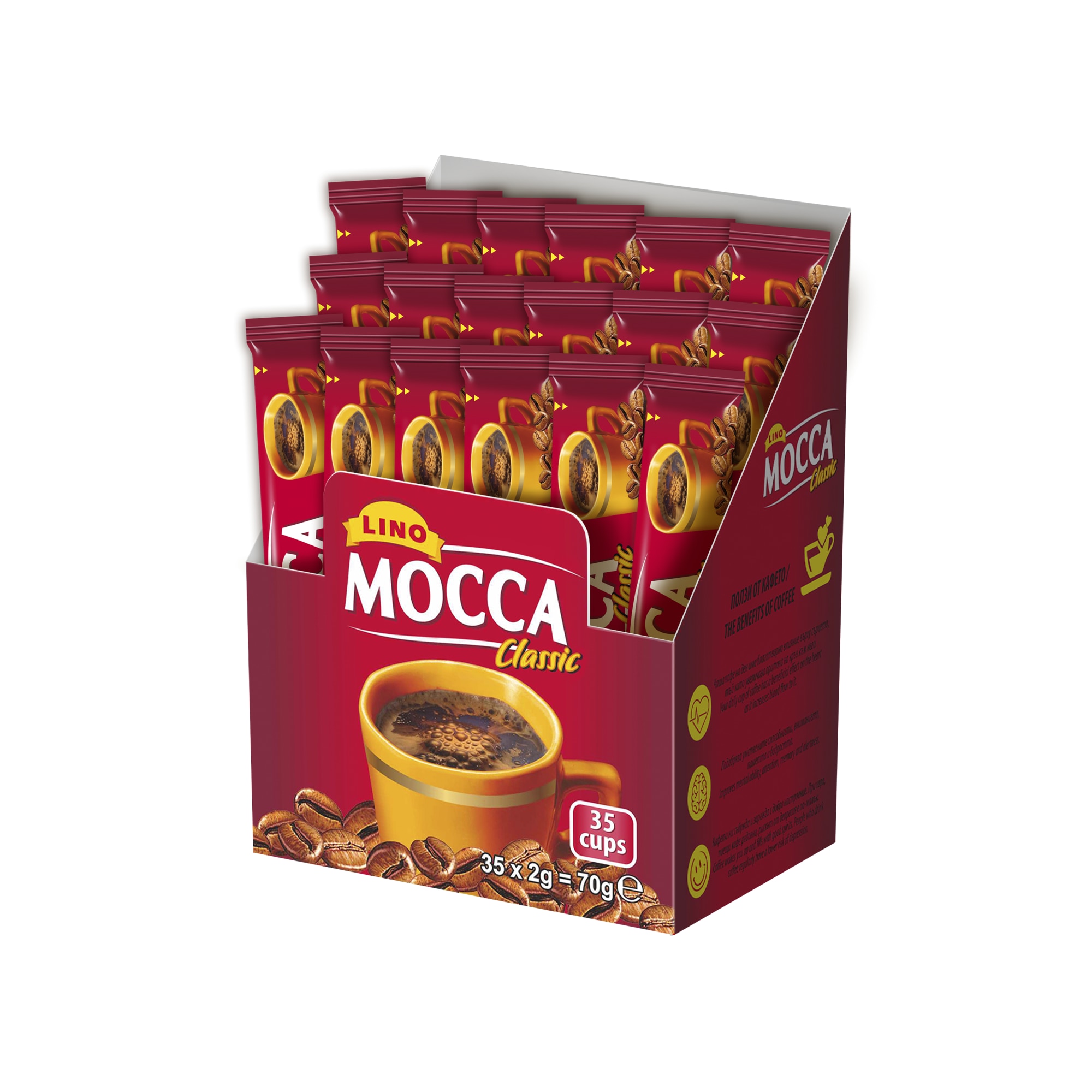 Разтворимо кафе Lino Mocca, гранулирано, кутия 35 х 2 гр - eMAG.bg