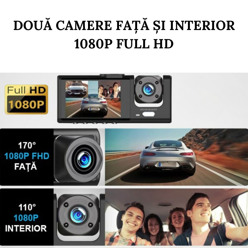 Camera Auto de Bord, 2 Camere FULL HD 1080P, Display 2 inch, Night ...