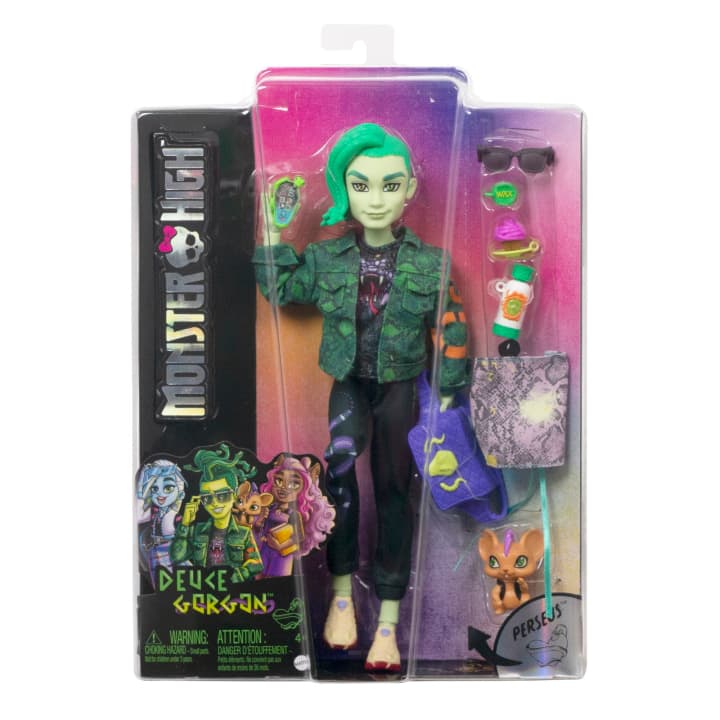 Papusa Mattel, Monster High, Deuce Gorgon si soricelul Perseus, 30 cm ...