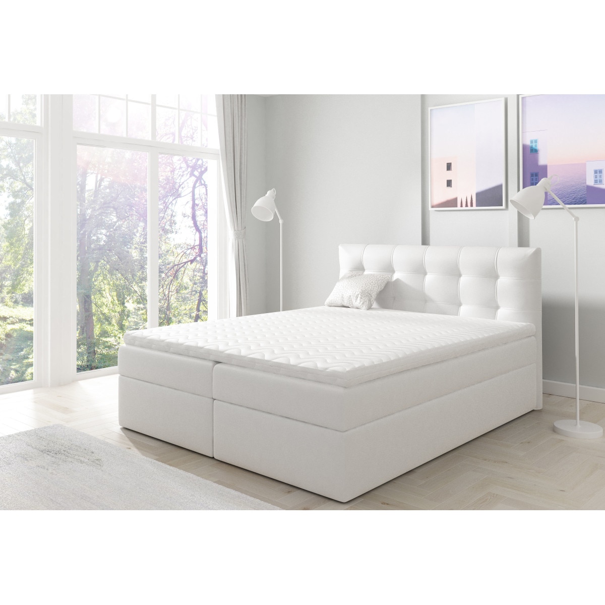 Pat tapitat boxspring NUMBER 1,200x200, madryt 120 - eMAG.ro