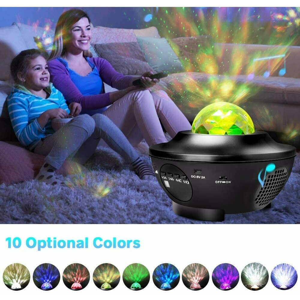 Proiector Camera LED YUPY, cu difuzor, conexiune bluetooth sau stick si ...