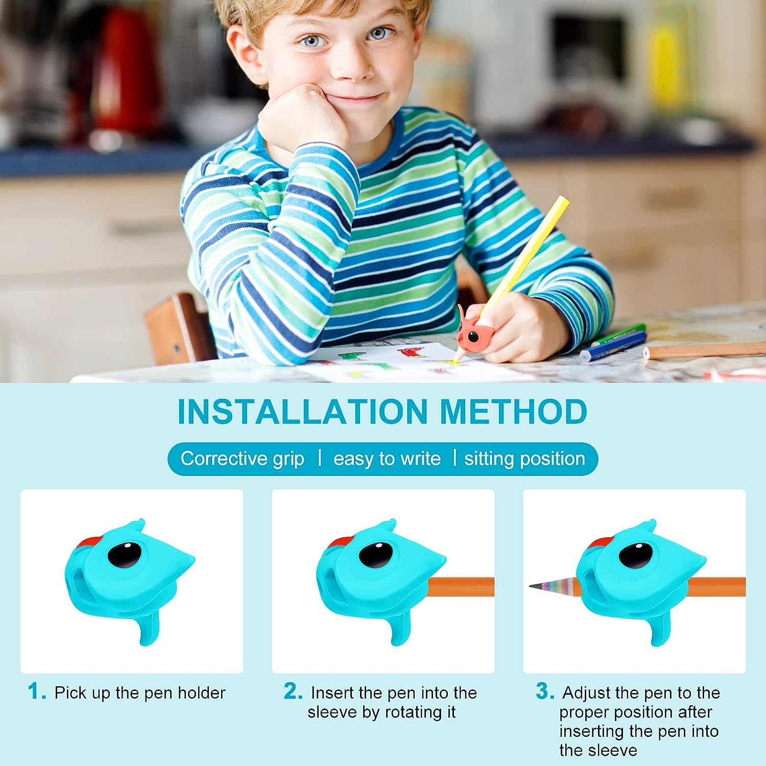 Комплект от 3 Поддръжка за коригиране на позицията при писане, JENUOS ...