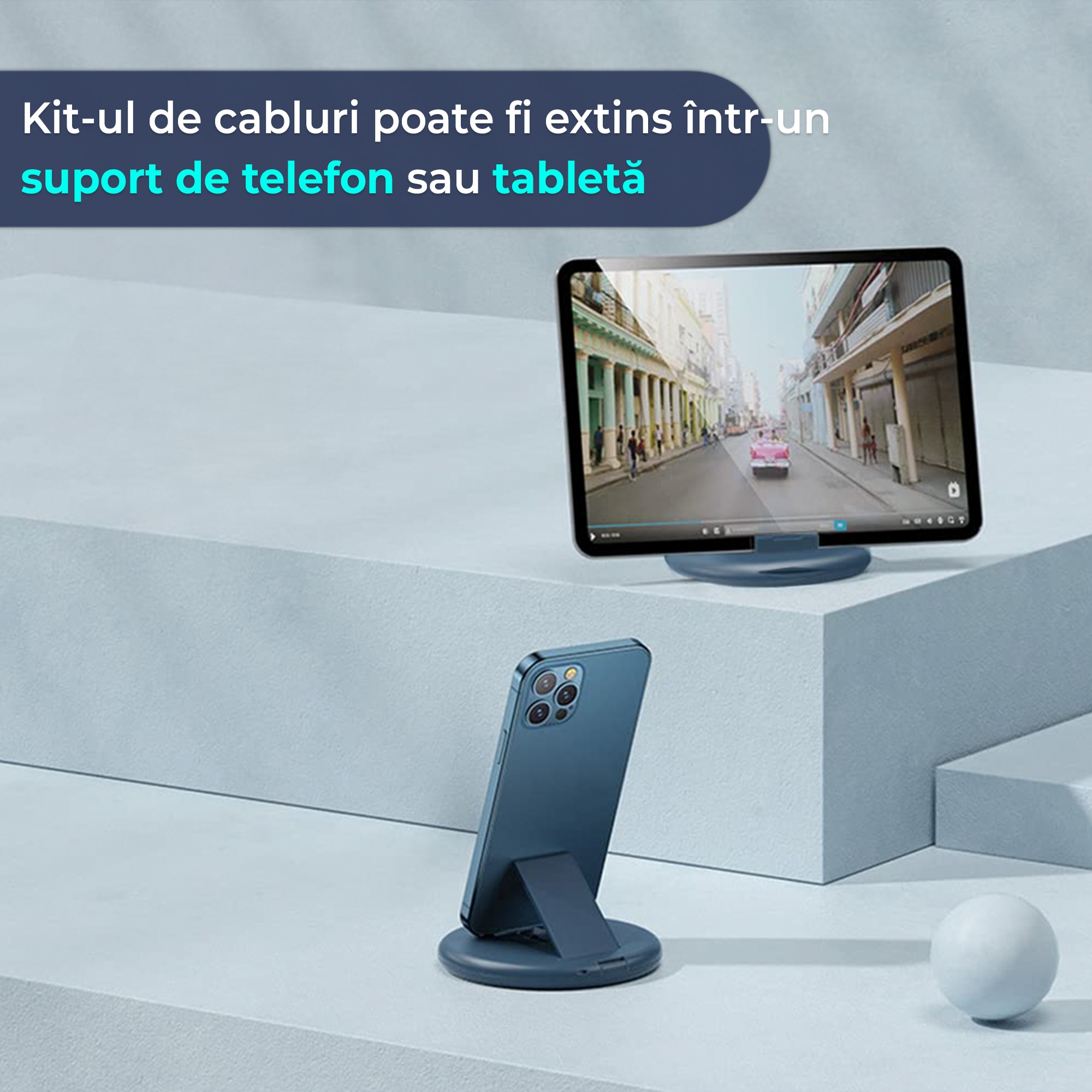 Cablu de date 5 in 1, Multifunctional, Organizator cabluri, Incarcare ...