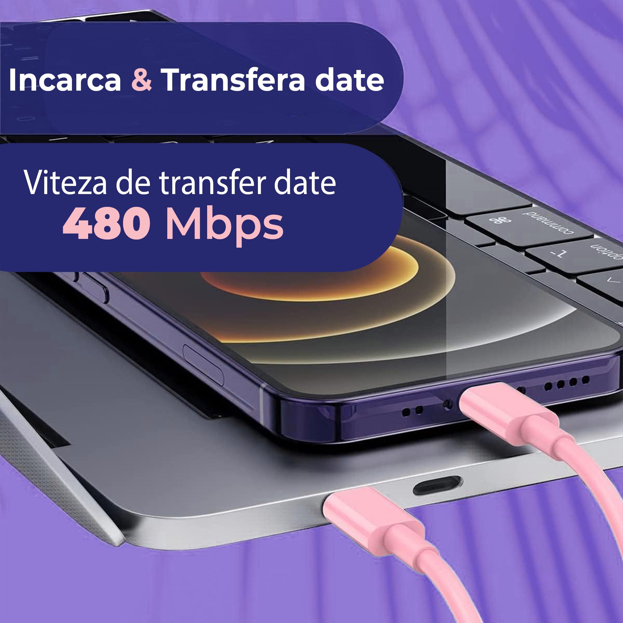 Cablu de date 5 in 1, Multifunctional, Organizator cabluri, Incarcare ...