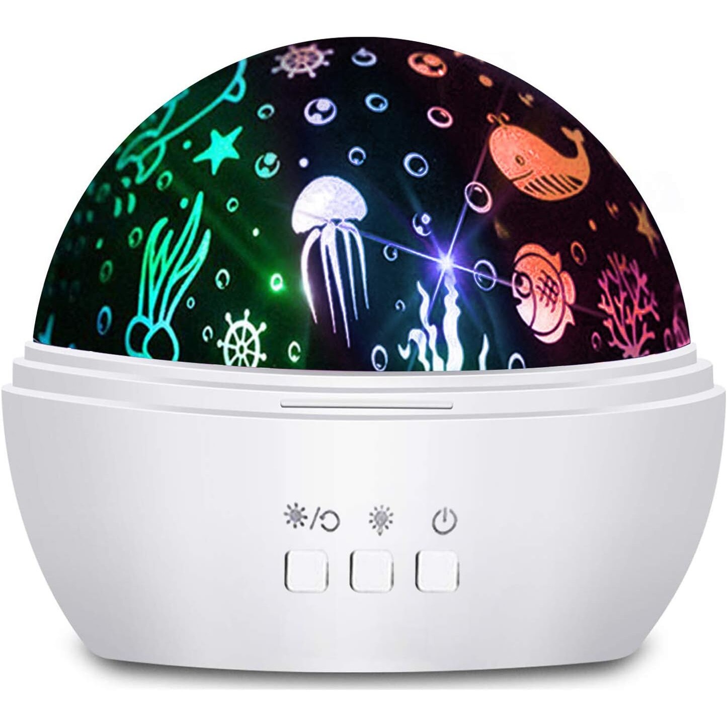 Proiector copii, 8 culori, Rotatie 360 grade, USB, 12 cm, Alb - eMAG.ro