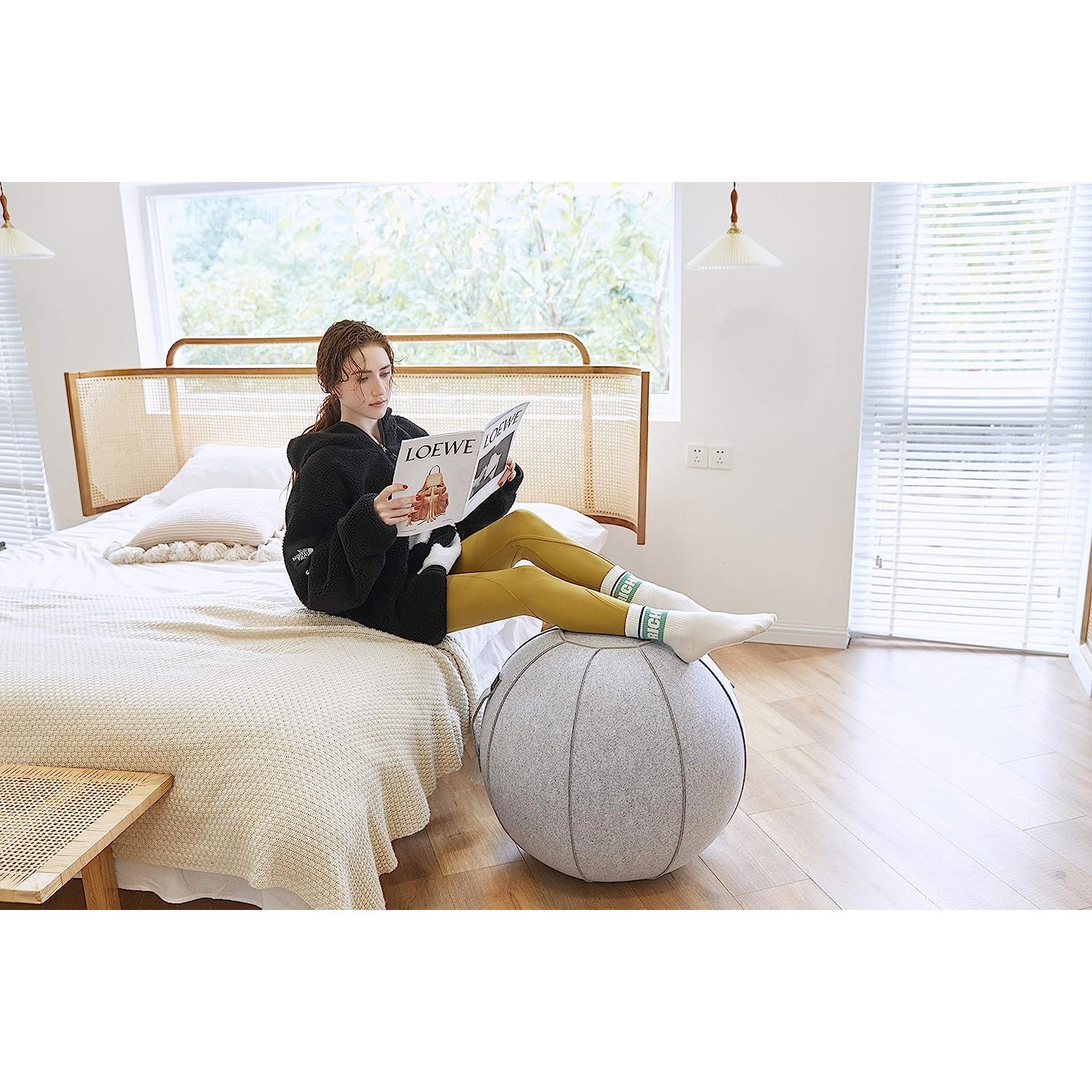 Scaun ergonomic pentru birou cu minge de yoga - 65 cm - eMAG.ro