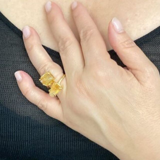 Inel cu cuart galben, reglabil - eMAG.ro