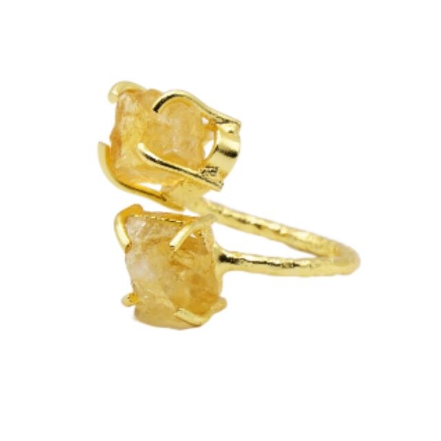 Inel cu cuart galben, reglabil - eMAG.ro