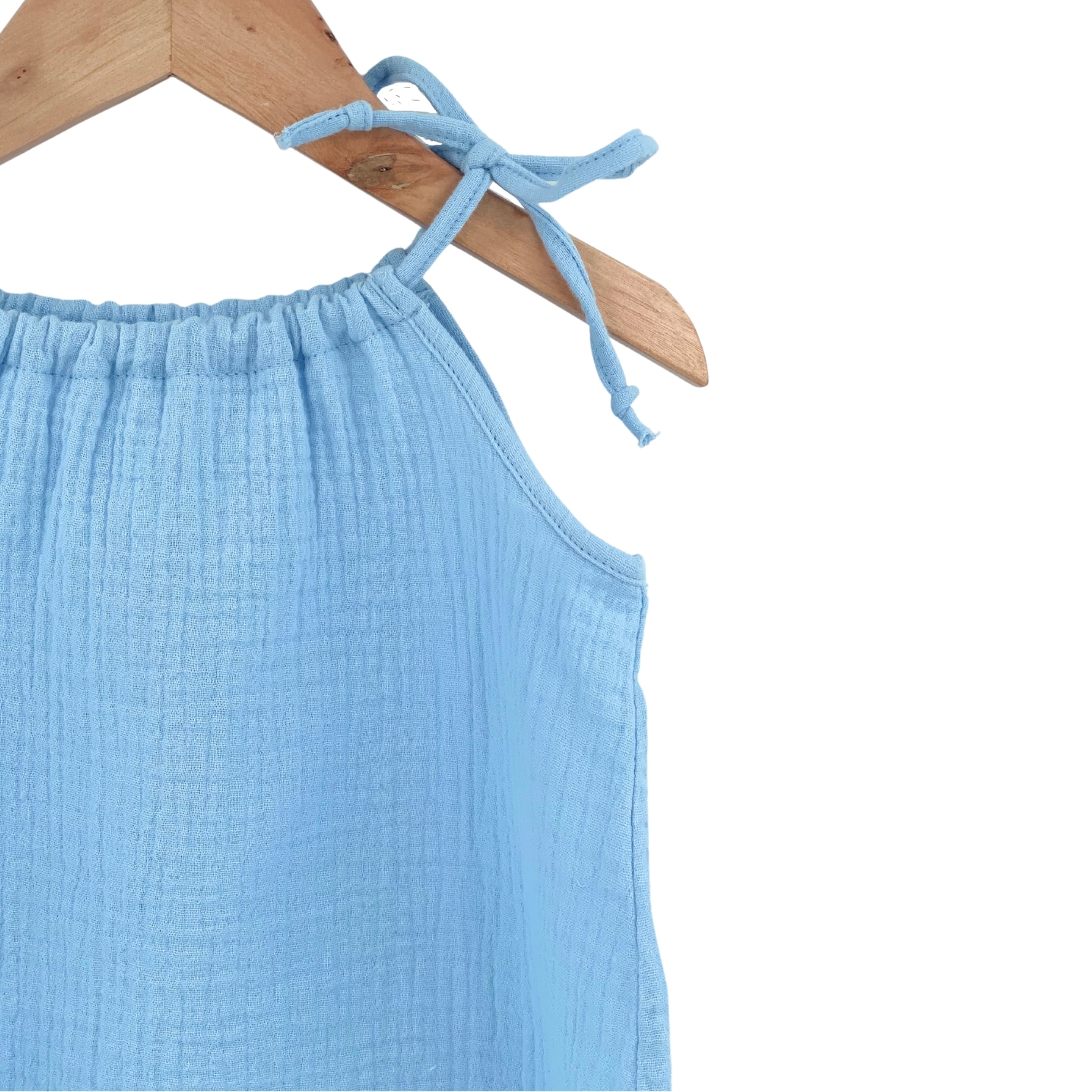 Top cu snur pentru copii, albastru, din muselina, Bluebird, 4-5 ani ...