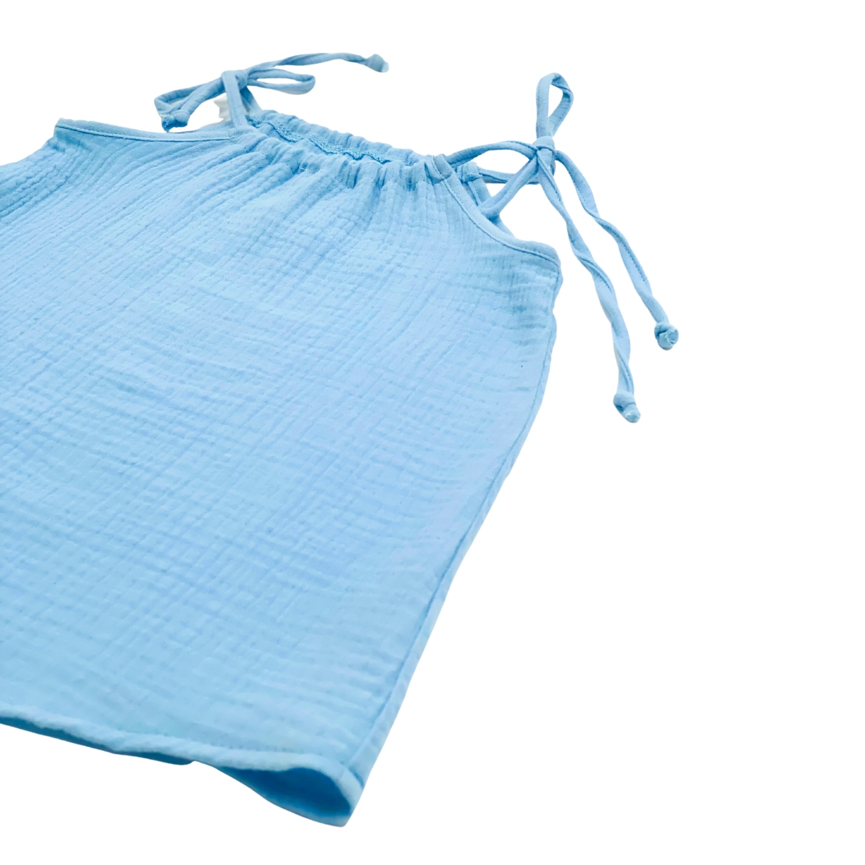 Top cu snur pentru copii, albastru, din muselina, Bluebird, 5-6 ani ...