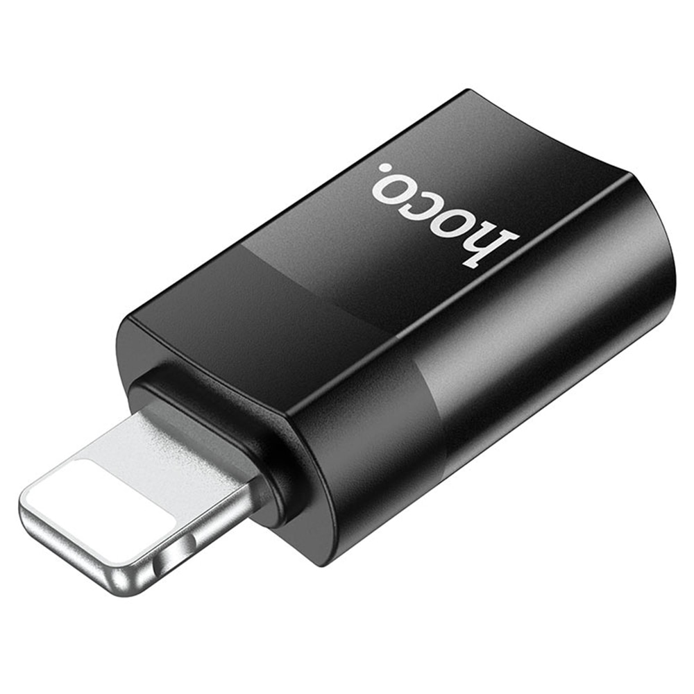 Adaptor OTG Lightning la Type-C 2A, Hoco (UA17), Black - eMAG.ro