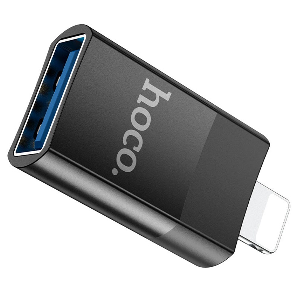 OTG адаптер Lightning към USB-A, Hoco (UA17), черен - eMAG.bg