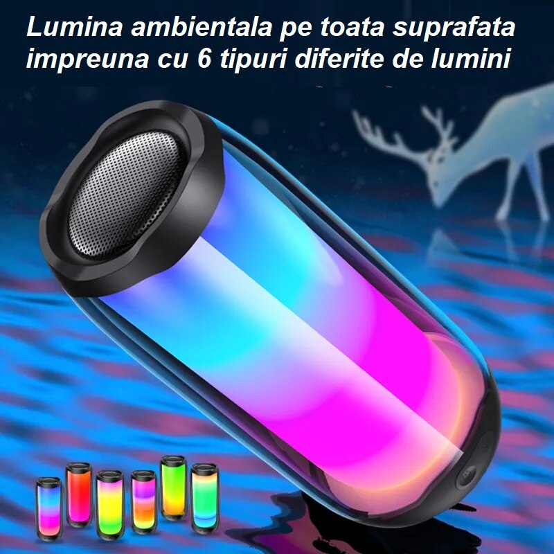 Boxa portabila Bluetooth, Wireless, Efecte de lumina RGB pe toata ...