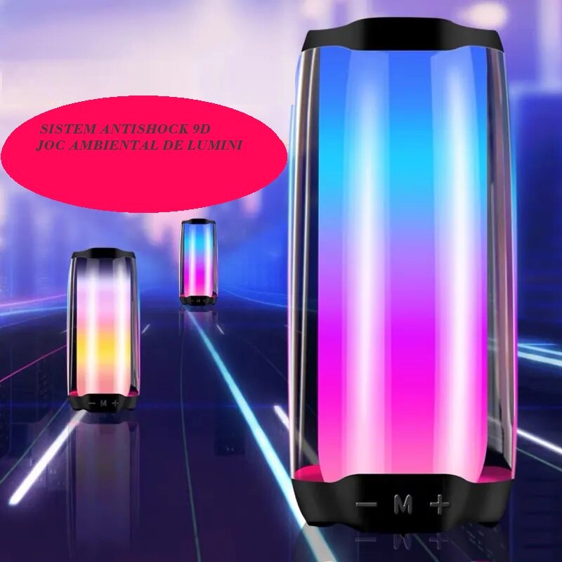 Boxa portabila Bluetooth, Wireless, Efecte de lumina RGB pe toata ...