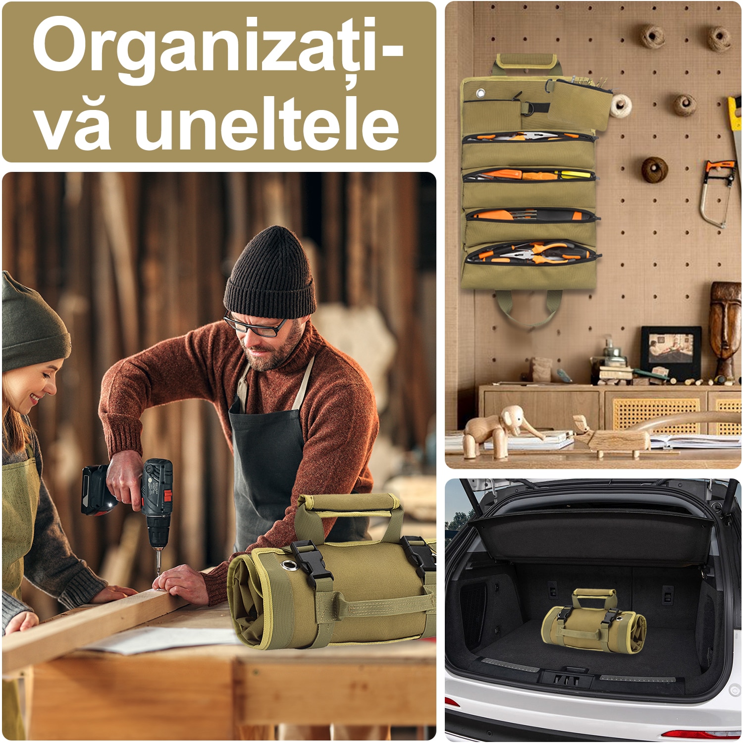 Geanta textila pentru scule, SDLOGAL, Duty Heavy, Roll Up, 4 de ...